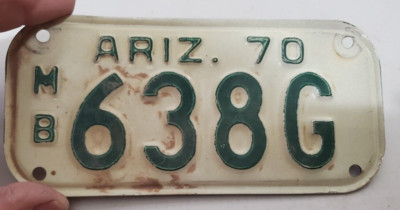 VINTAGE 1970 ARIZONA MOTORCYCLE LICENSE PLATE | eBay