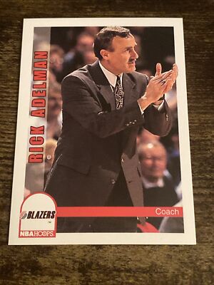 1992-93 Hoops Portland Trail Blazers Basketball Card #260 Rick Adelman ...