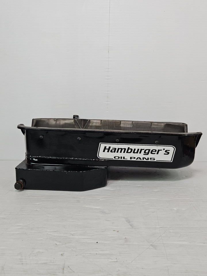 HAMBURGERS SBC OIL PAN drag race car hot street rod strip nostalgic ...