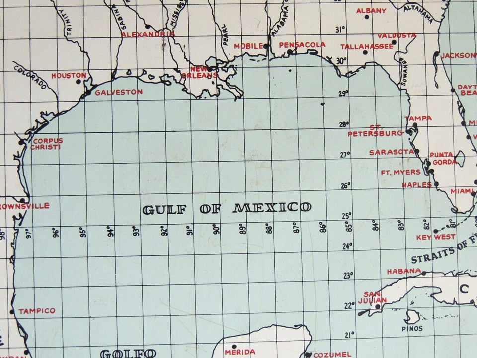 Vintage Storm Plotting Chart Metal Sign 1956 GEO. Goold Reid Clearwater ...