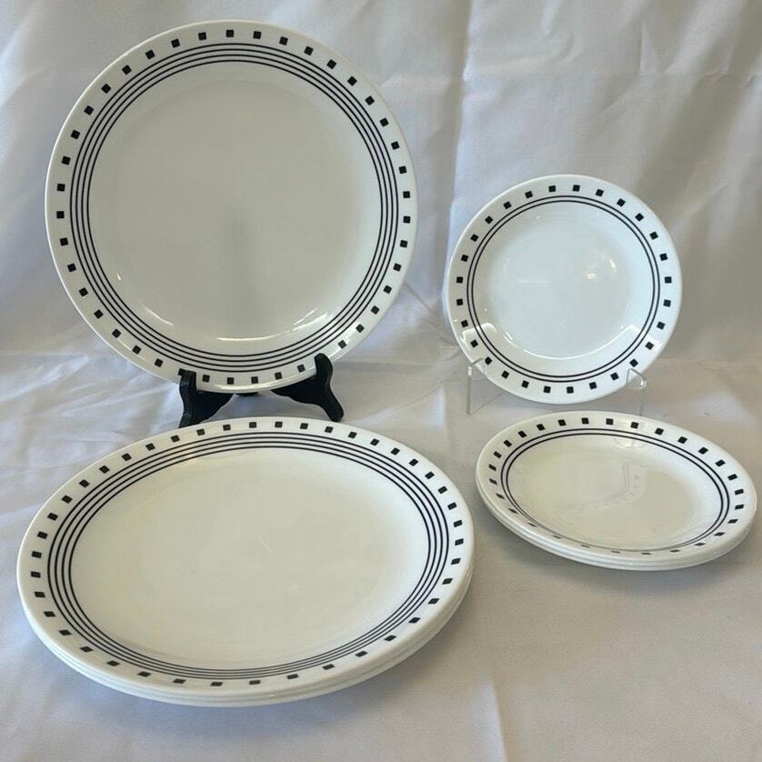 Corelle CITY BLOCK Dinnerware Set of 4 Dinner Plates & Bread Plates | eBay