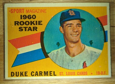 1960 Topps Duke Carmel RC #120 St Louis Cardinals MLB Baseball Rookie ...