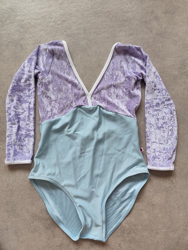 NEW Yumiko leotard Alicia N-Mirror CV-Angelic N-White trim 3/4 sleeve ...