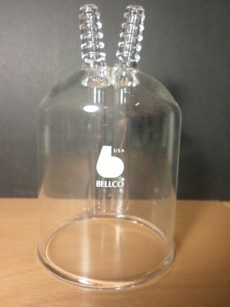 Bellco Glass 50mm Inside Diameter 2-port Aseptic Filling Bell for 1/2â ...