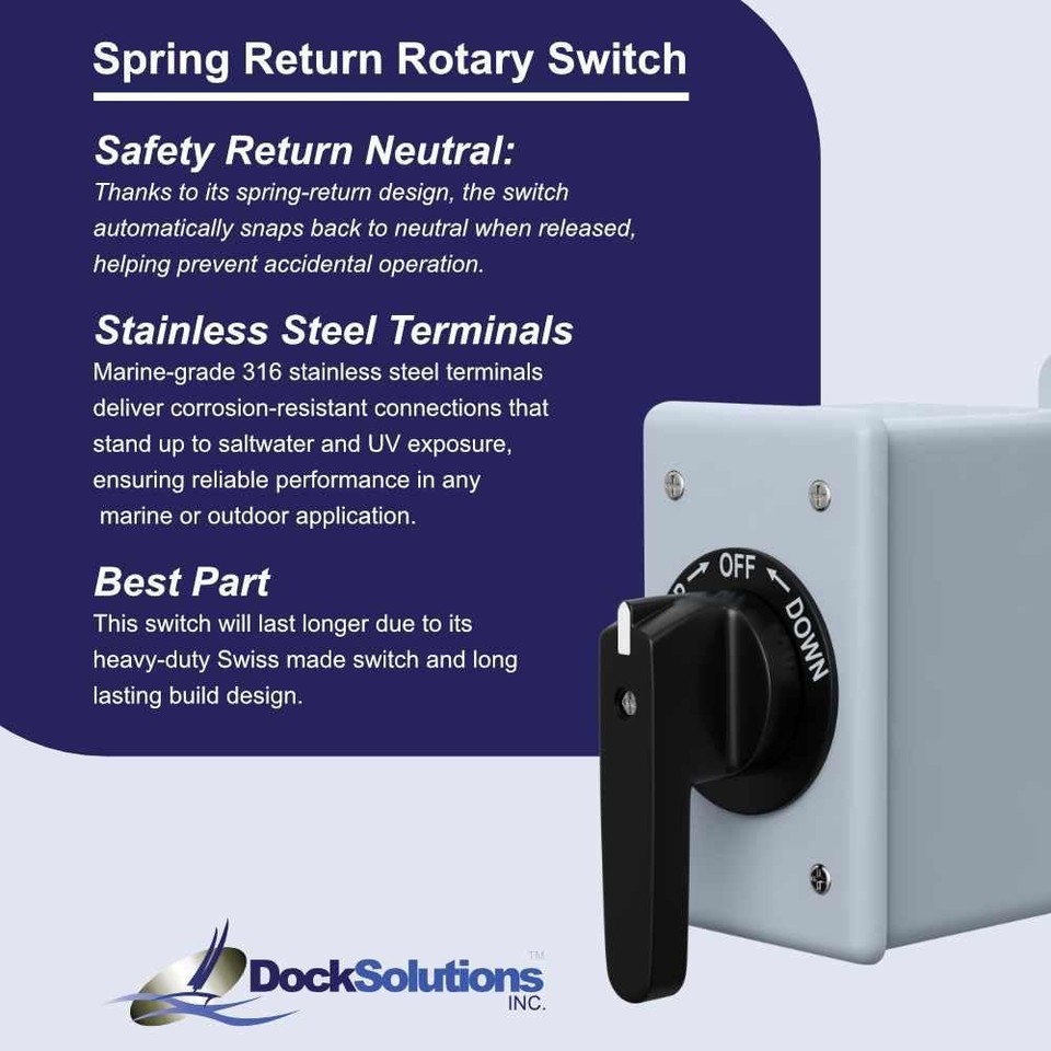 AMS Boat Lift Switch with 3-Position (Spring Return) – Precision Lift ...