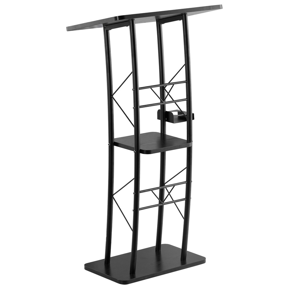 Podium Stand 47 in Curved Metal Lectern Storage Shelf Classroom Wedding ...