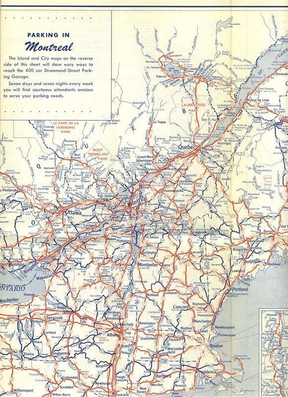 Maps Montreal Eastern Canada United States 1950's Drummond Street ...