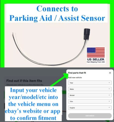 fits Ford Chevy Parking Assist Aid Sensor Connector Plug Harness Bumper ...