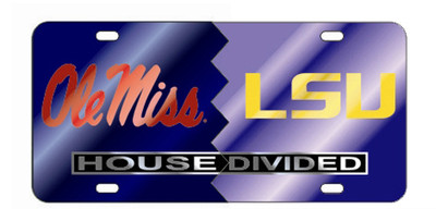 OLE MISS / LSU HOUSE DIVIDED License Plate / Car Tag | eBay