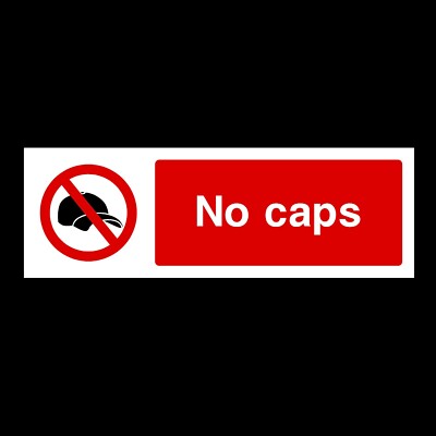 No Caps Plastic Sign OR Sticker - A6 A5 A4 (PG30) | eBay UK
