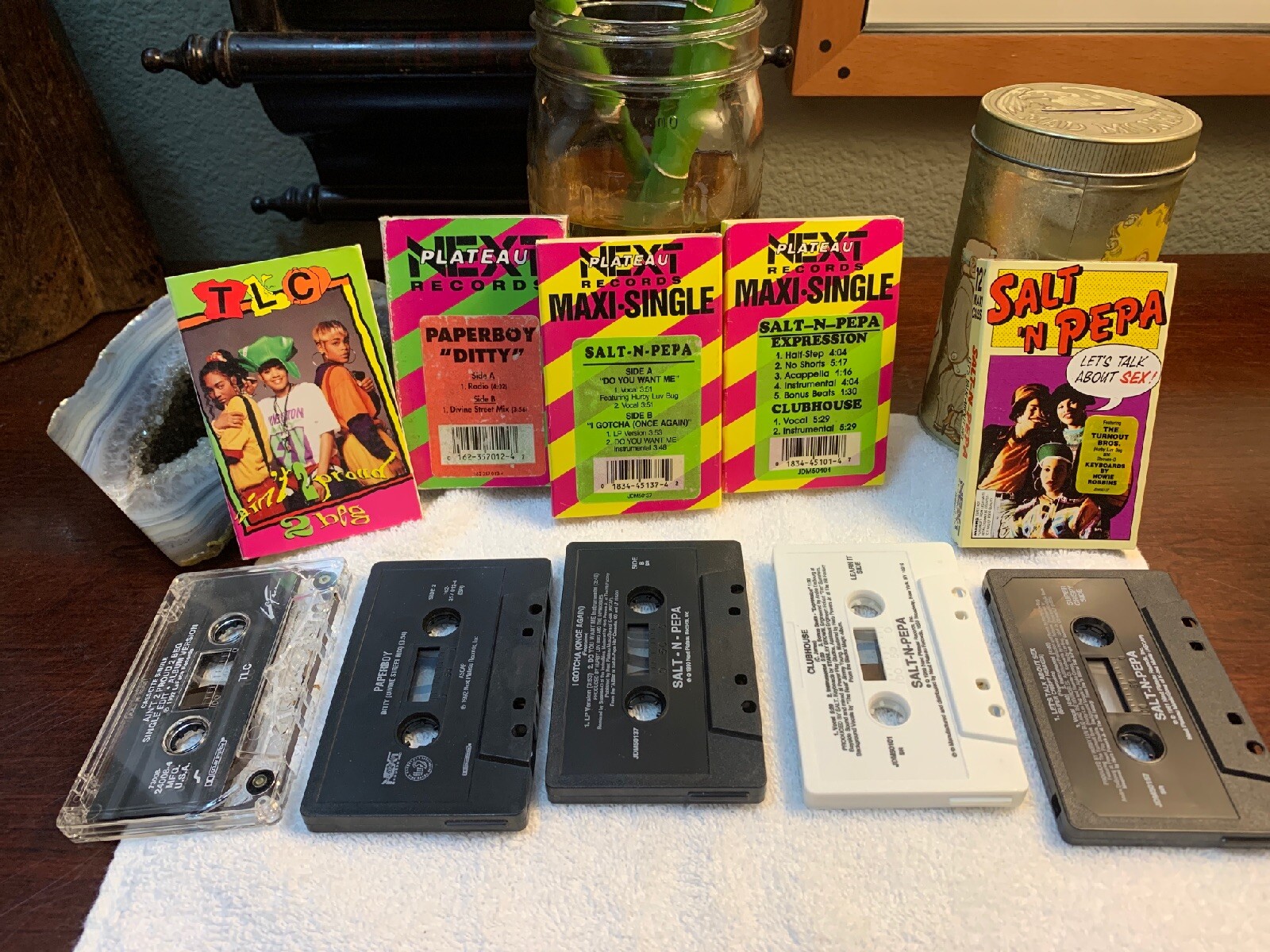 90's Rap Cassette Tape Lot,5 tape lot,singles,Salt N Pepa TLC PaperBoy ...