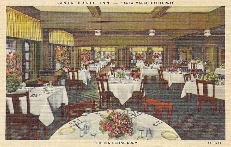 SANTA MARIA California 1930-40s Santa Maria Inn Dining Room OLD PHOTO ...