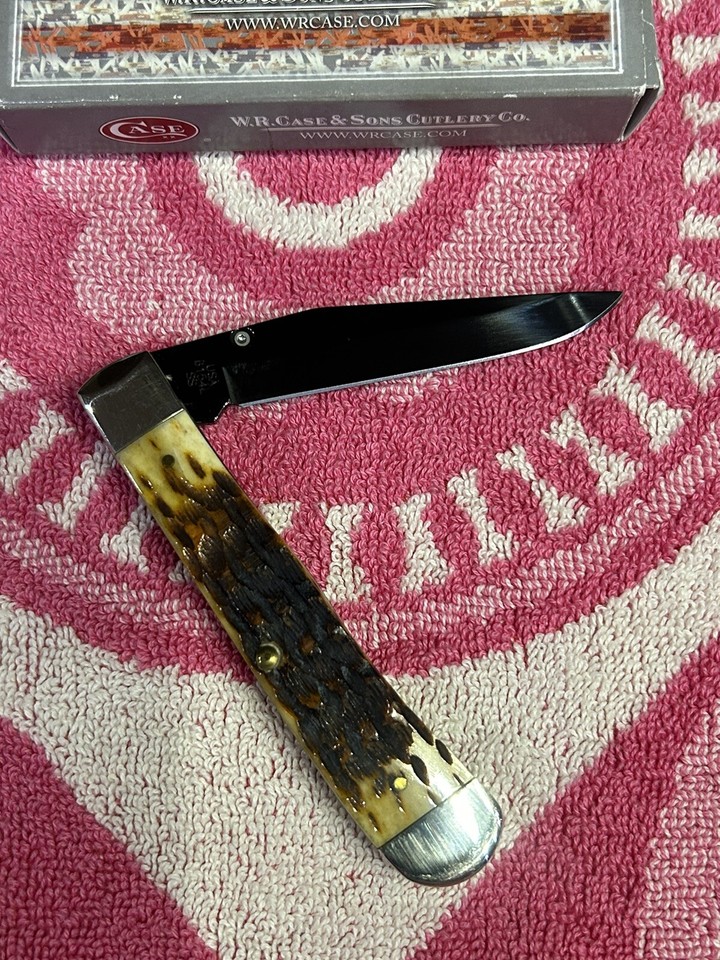 Case XX TrapperLock Antique Bone Gun Blue Blade 2016 Trapper Lock ...