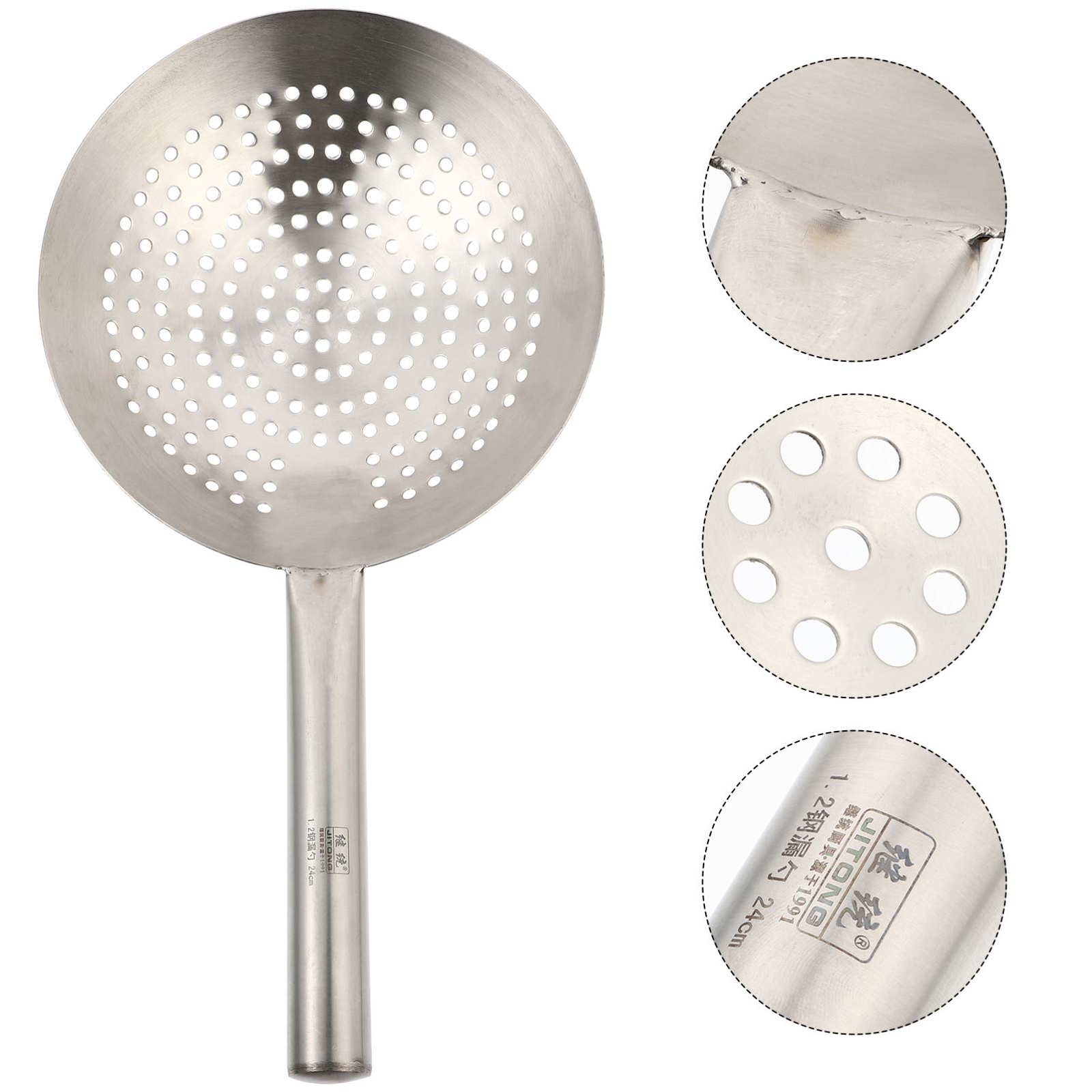 Meat Slotted metal mandarin strainer Skimmer Stainless Steel Colander ...