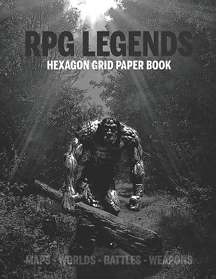 RPG Legends Hexagon Grid Paper Book: Large Hexagonal Grid for Games ...