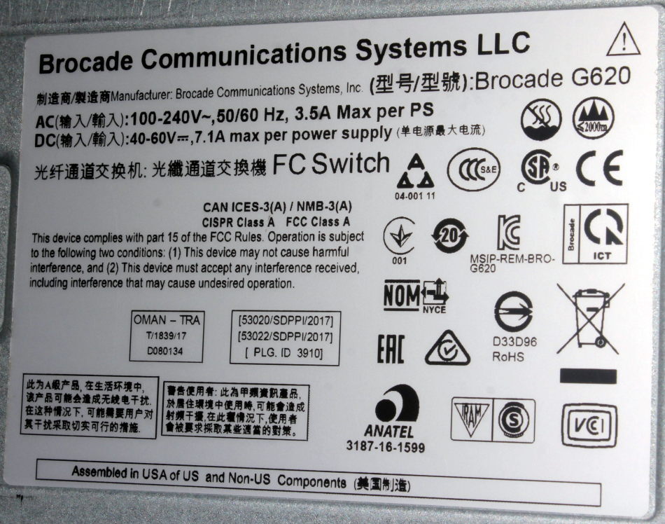 DS-6620B EMC BROCADE BR-G620-48-32G-R 48 ACTIVE 32GB PORTS Enterprise ...