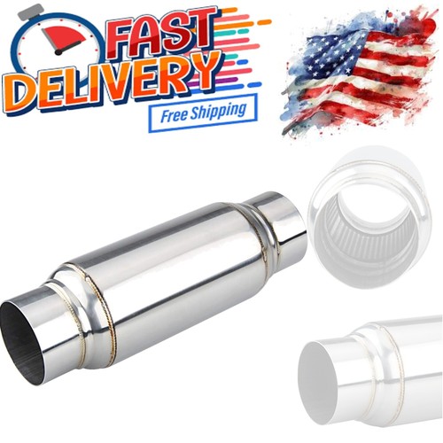 Stainless Steel 3 Inch Inlet Outlet Resonator Muffler 12in Length Deep ...