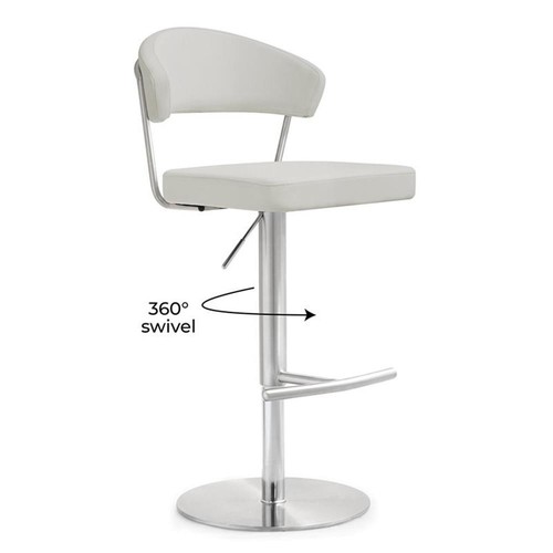 Home Square 22" Contemporary Fabric and MDF Barstool in Light Gray ...