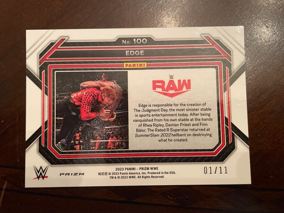 Edge 2023 Prizm WWE #100 First Off The Line FOTL BLUE SHIMMER PRIZM SSP ...