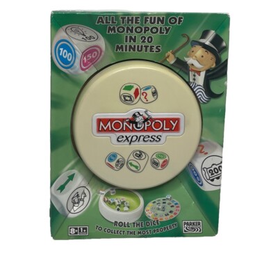 Traditional MONOPOLY Express Mini Travel Board Dice Game By Parker 2005 ...