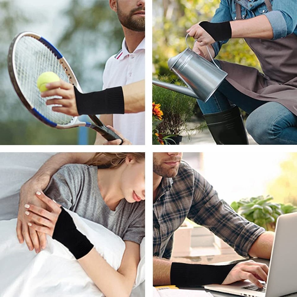 2PAIR Thumb Wrist Rest Compression Sleeve Adult Elastic Thumb Splint ...