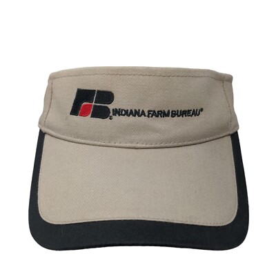 Indiana Farm Bureau Strapback Sun Visor Cap Hat Tan Embroidered Cap ...