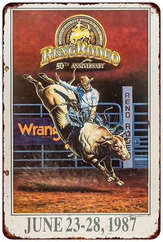 1987 Reno Rodeo Poster Vintage LOOK reproduction Metal sign | eBay