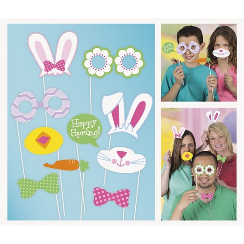 NEW EASTER PARTY PHOTO BOOTH PROPS BUNNY EGG BOW TIES RABBIT EARS ...