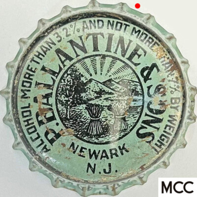 Ballantine P. Ballantine & Sons BEER cork lined beer bottle cap 1949 ...