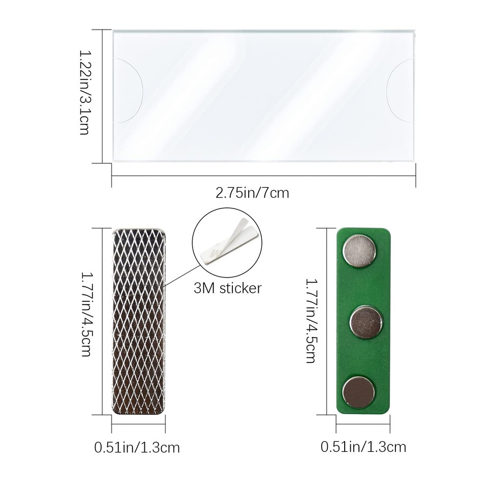Magnetic Name Holder Kit, 15 Pack Reusable Magnetic Name Tag Holders ...