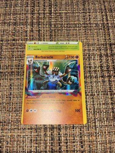 Pokemon Card - Error Miscut NFC Barbaracle Lost Origin 107/196 Holo ...