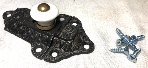 Antique Cabinet Latch Eastlake Cast Porcelain Hardware Vtg Cupboard ...