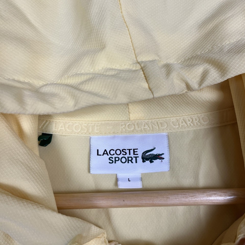 Lacoste Sport Unisex Miami Open Full Zip Jacket Large Yellow BH9178 51 ...