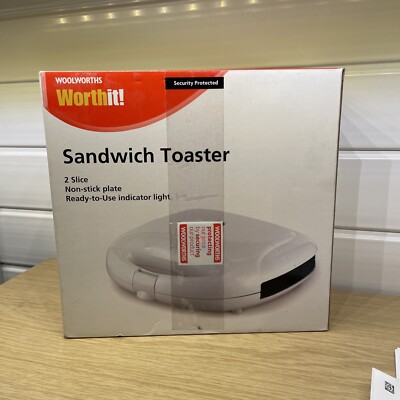 Woolworths Worthit! Sandwich Toaster White Toastie Maker 700W Non Stick ...