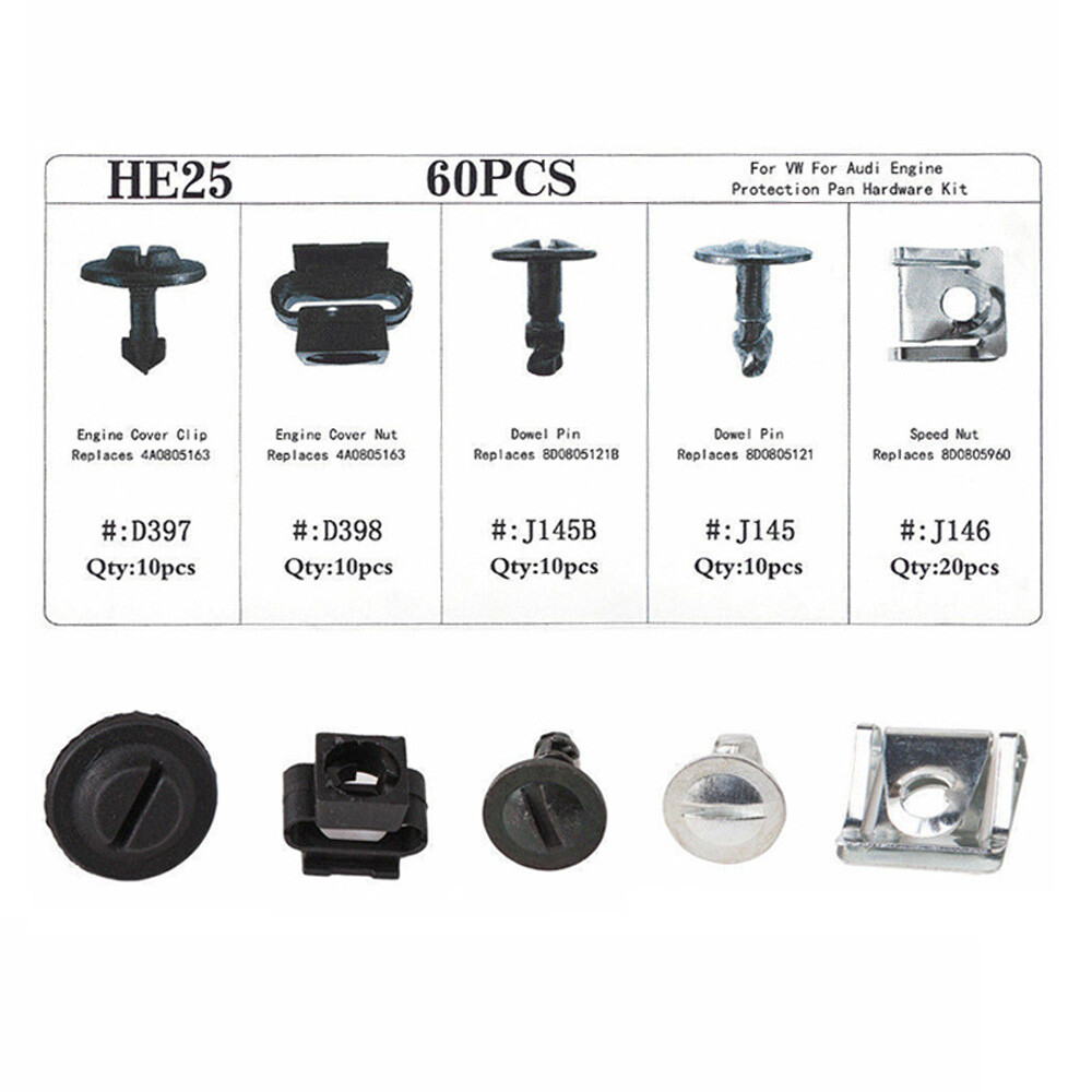 60Pcs Aluminum Nail Buckle Engine Guard Tool Hardware Kit For ...
