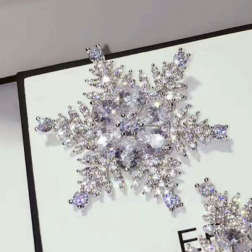 CHRISTMAS CRYSTAL SNOWFLAKE BROOCH PIN PENDANT MADE WITH SWAROVSKI ...