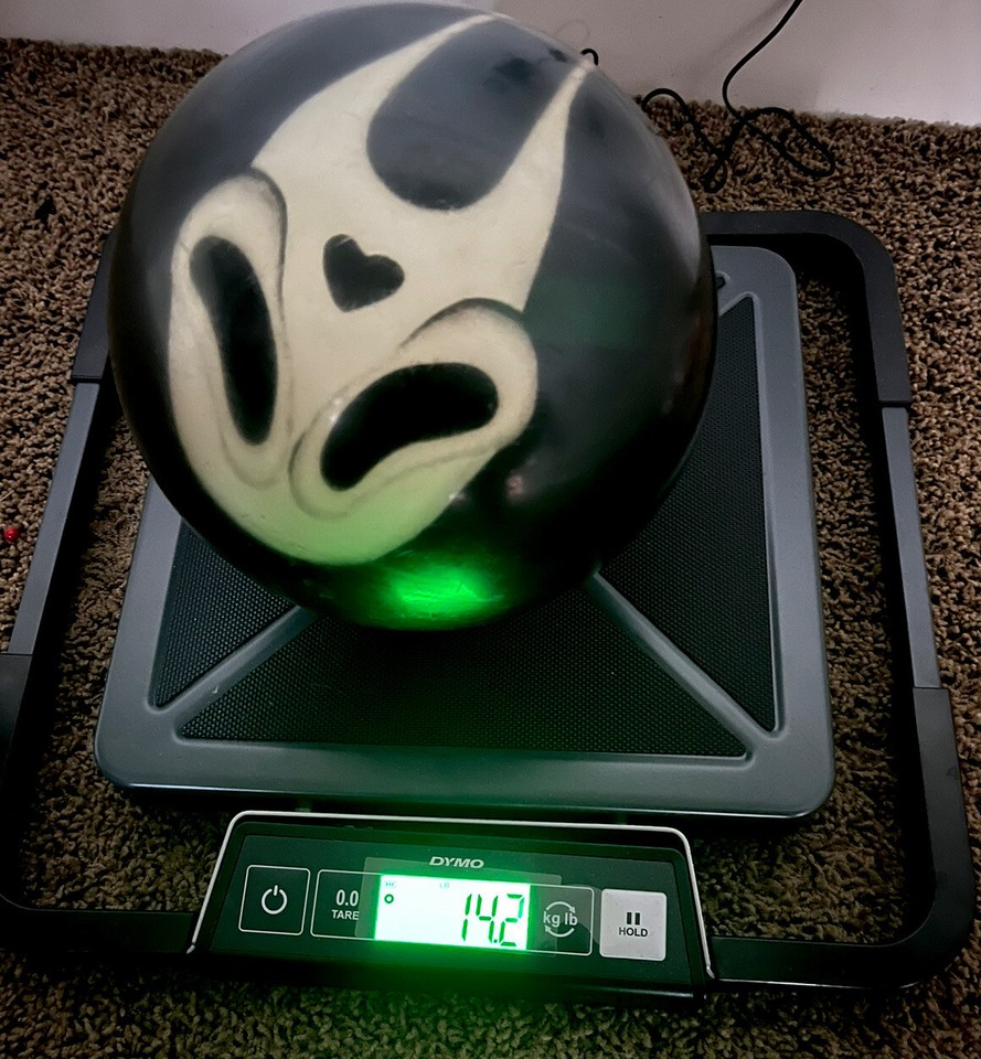 RARE! EBONITE OPTYX "SCREAM" GHOST FACE BOWLING BALL Fun World Div HTF ...