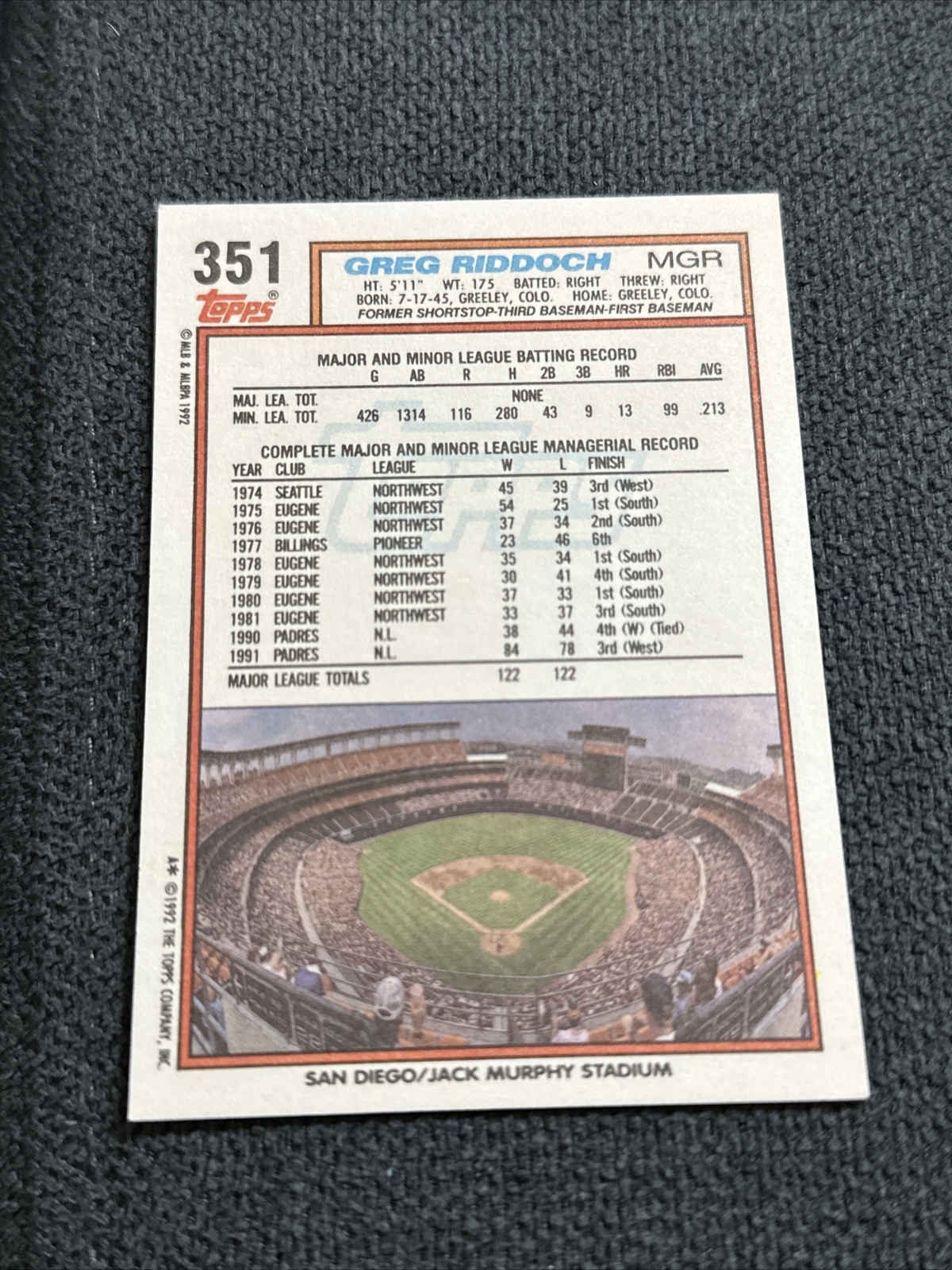 1992 Topps - #351 Greg Riddoch for sale online | eBay