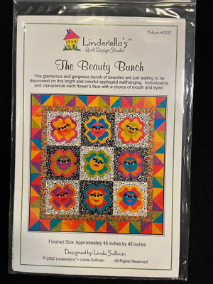 NEW 2002 Linderella's Sewing Pattern 02112 The Beauty Bunch Quilt 48x48 ...