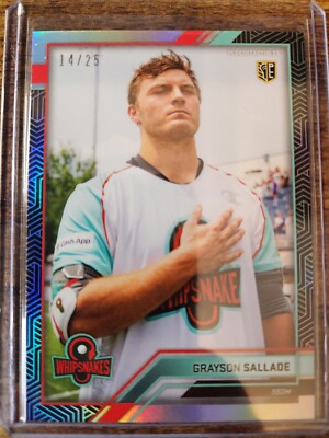 2023 Premier Lacrosse League PLL Snapshot Grayson Sallade Black Foil ...