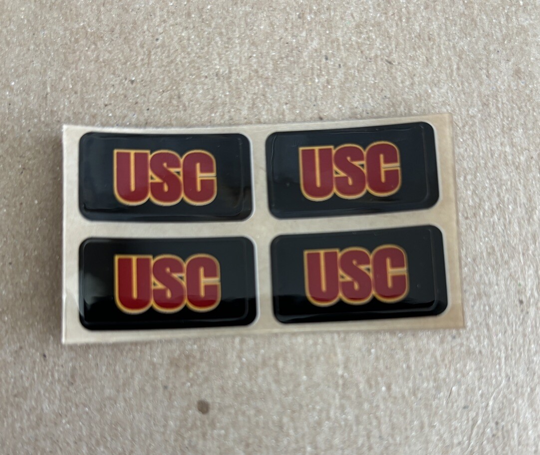 USC Trojans *MINI* Football Helmet Front Bumper Decal Decals x4 Black ...