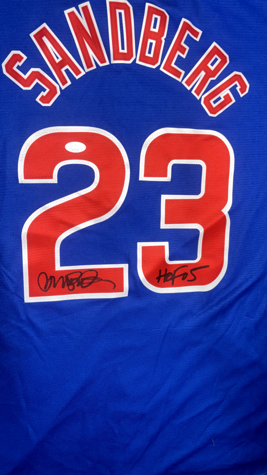 RYNE SANDBERG signed auto CHICAGO CUBS Jersey w/ COA JSA AU79998 | eBay UK