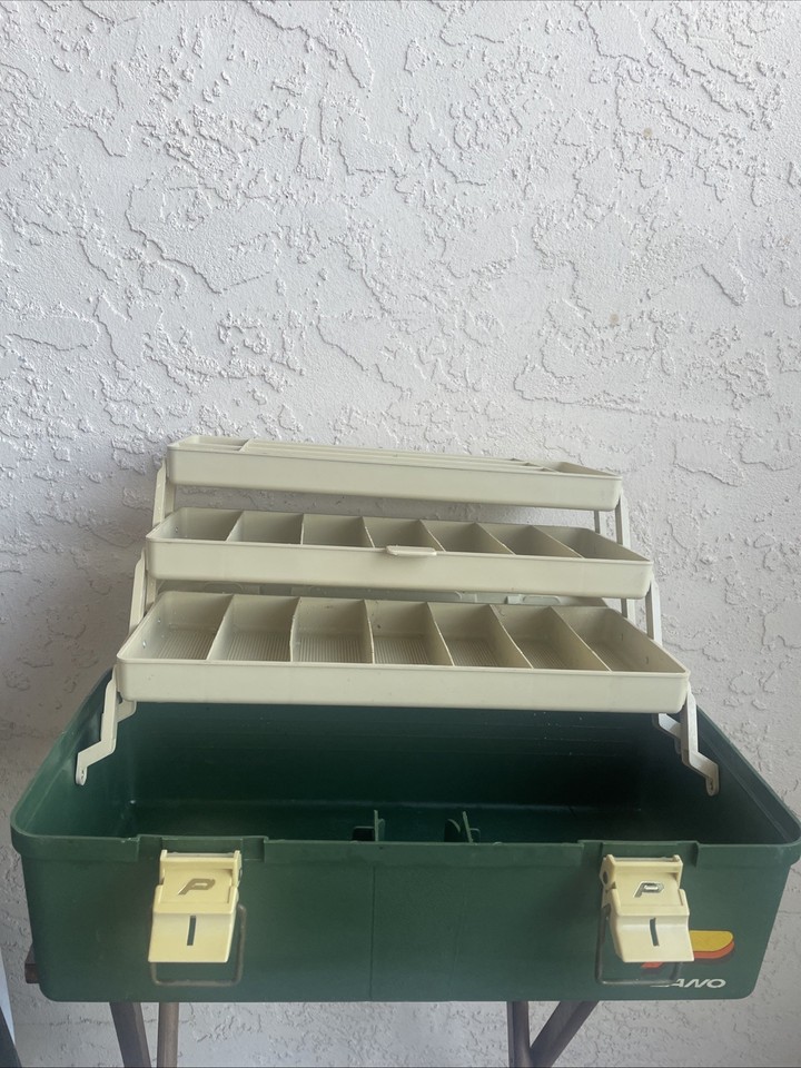 Plano 3-Tray Large Tackle Storage Box, Green/Sand | eBay