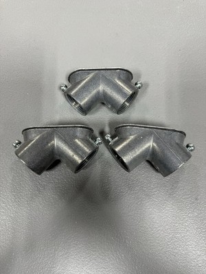 LOT OF 3 - ELECTRICAL CONDUIT 1” THREADED RIGID DIECAST PULL ELBOW 90 ...