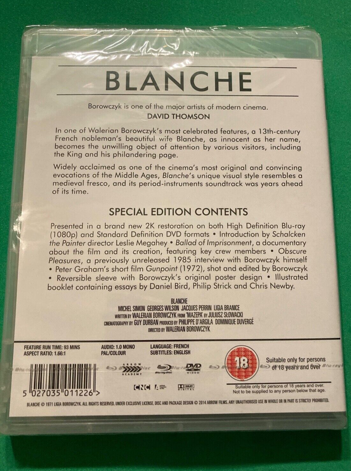 BLANCHE Blu-Ray/DVD ARROW Walerian Borowczyk Michel Simon Ligia Branice 1971 | eBay