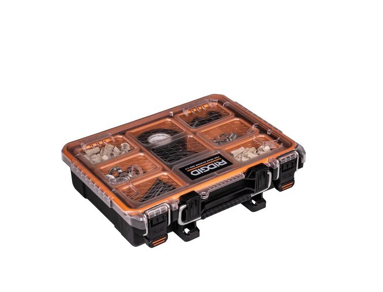 Ridgid Small Parts Organizer Compact Pro Gear System 6 Compartment Tool ...