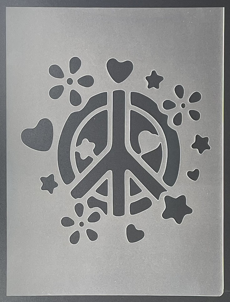 Peace Sign #12 Stencil 10mm or 7mm Thick, Peace, Love, Hippie ...
