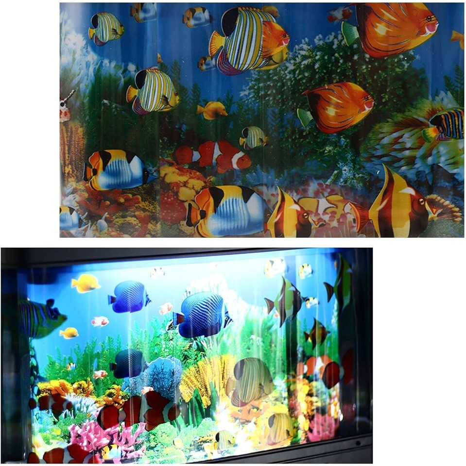 Fish Moving Background Lamp Fake Fish Tank Mini Aquarium Night Light | eBay