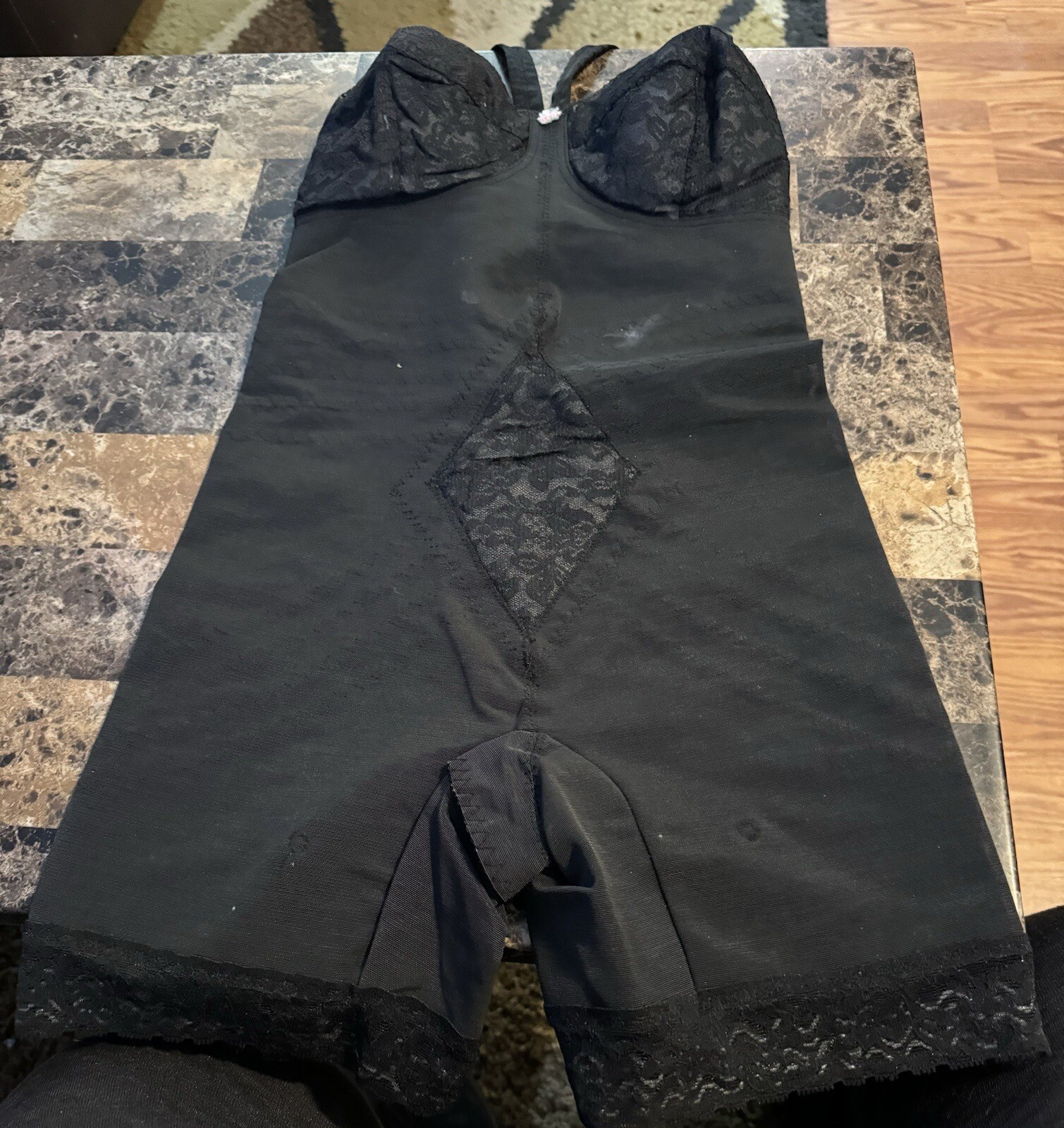 VINTAGE LACETTE FULL BODY GIRDLE ! 34 C BLACK. M… - Gem