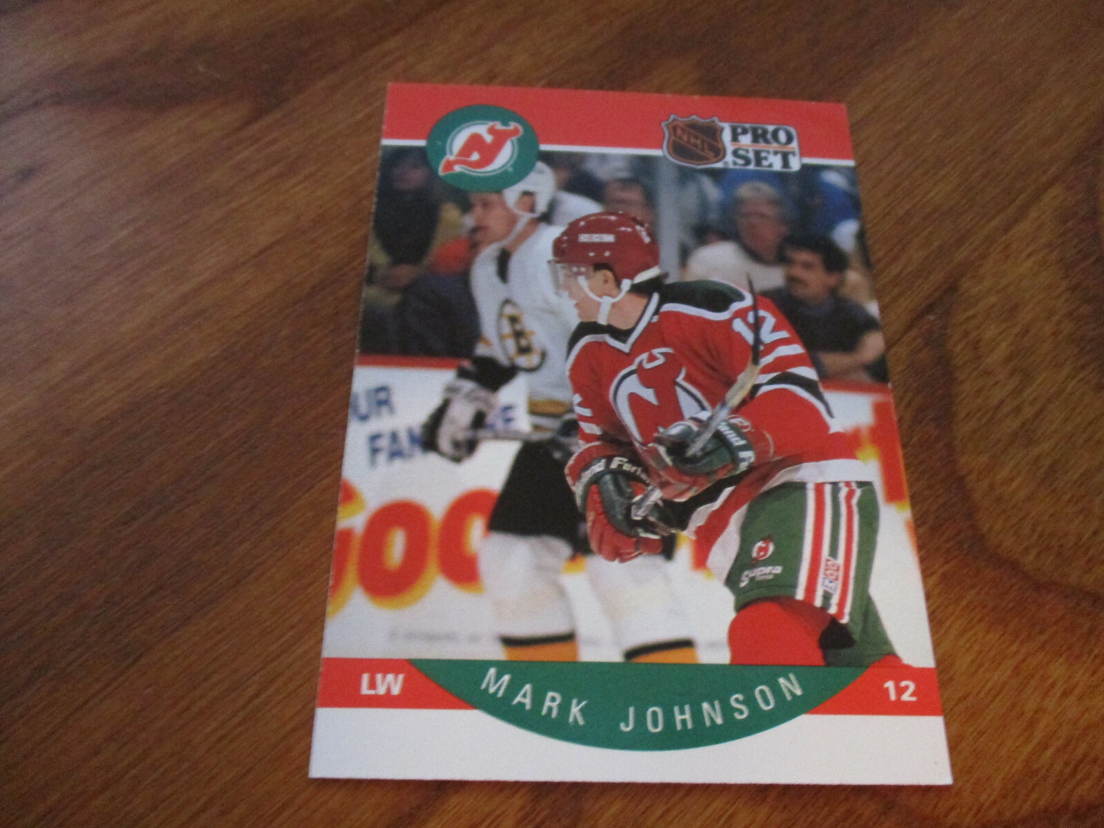 mark johnson (new jersey devils - lw) 1990/91 pro set card #168 ...
